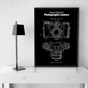 Diagram Patent for Camera Poster. First Photographic Camera Patent ...