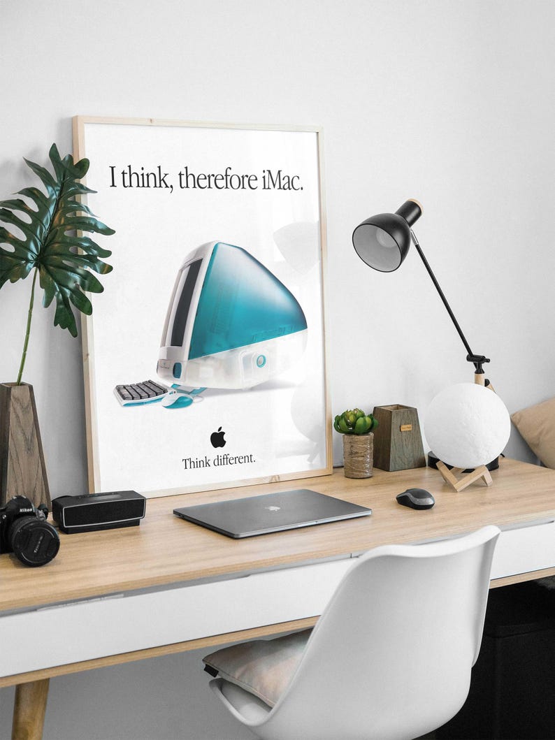 Retro Imac Poster | "think Different" Inspired Vintage Tech Print ...