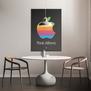 Apple Think Different Poster. Retro Apple Logo Poster. Apple Workspace ...
