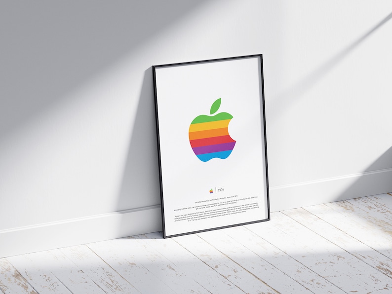 Apple 1976 Logo Poster. Apple Poster. Retro Apple Logo Poster. - Etsy