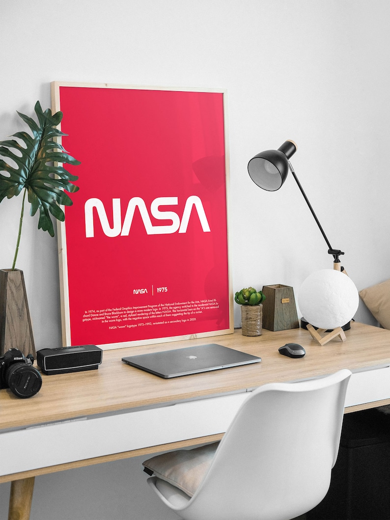 NASA Logo Poster. Printable NASA WORM Logo Poster. Printable - Etsy
