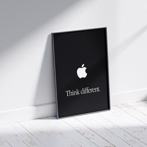 Apple Think Different Poster. Printable Apple Logo Poster. Think ...