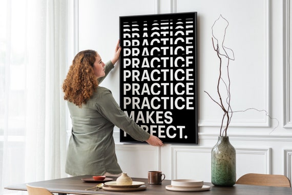 Practices Makes Perfect Poster. Inspirational Poster. Setup - Etsy