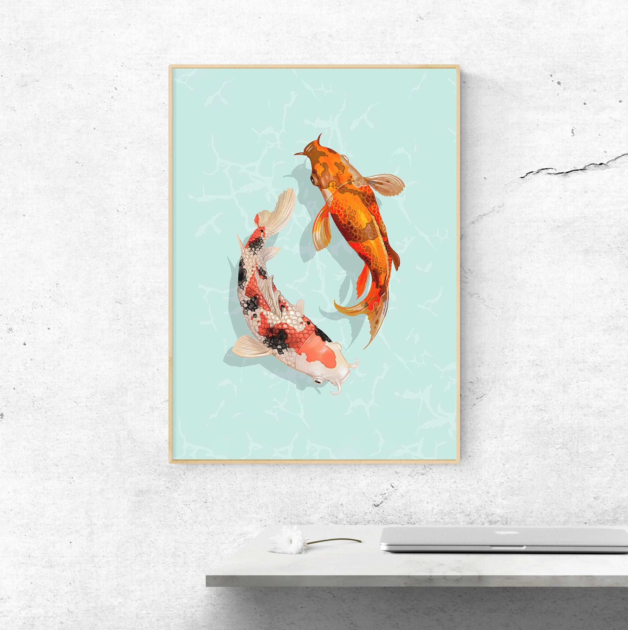 Two Koi Fish Art