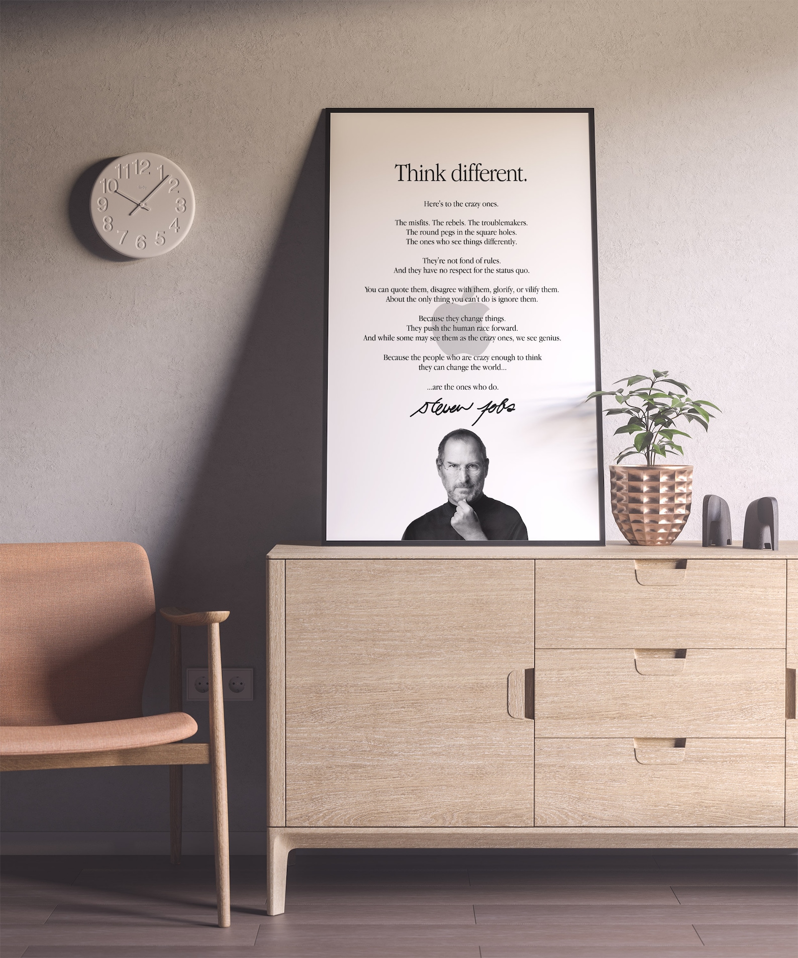 Steve Jobs 'think Different' Quote Poster (digital Prints) - Etsy