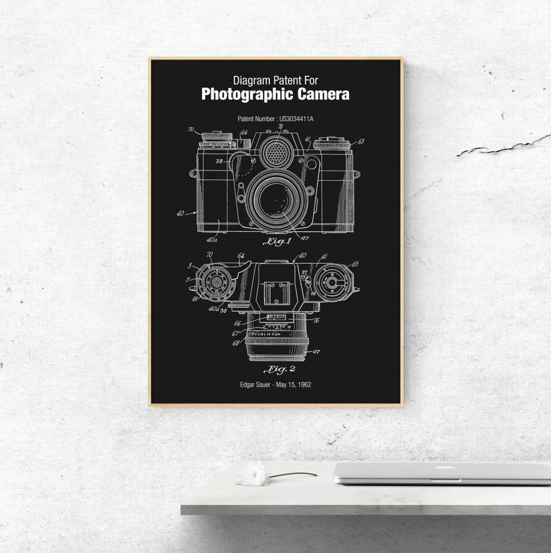 Diagram Patent for Camera Poster. First Photographic Camera Patent ...