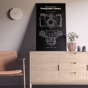 Diagram Patent for Camera Poster. First Photographic Camera Patent ...