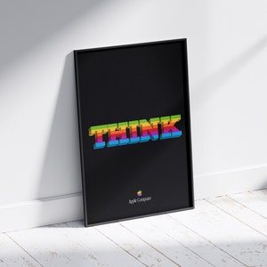 Apple THINK Poster. Apple Think Different Digital Prints. Vintage Apple ...
