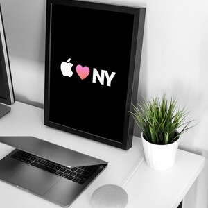 Apple Poster. Apple Logo Printable Poster. Apple Love NY - Etsy