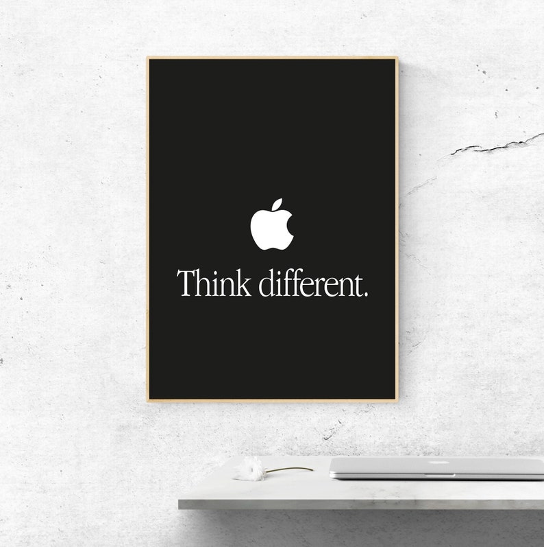 Apple Think Different Poster Set of 2. Printable Apple Logo | Etsy