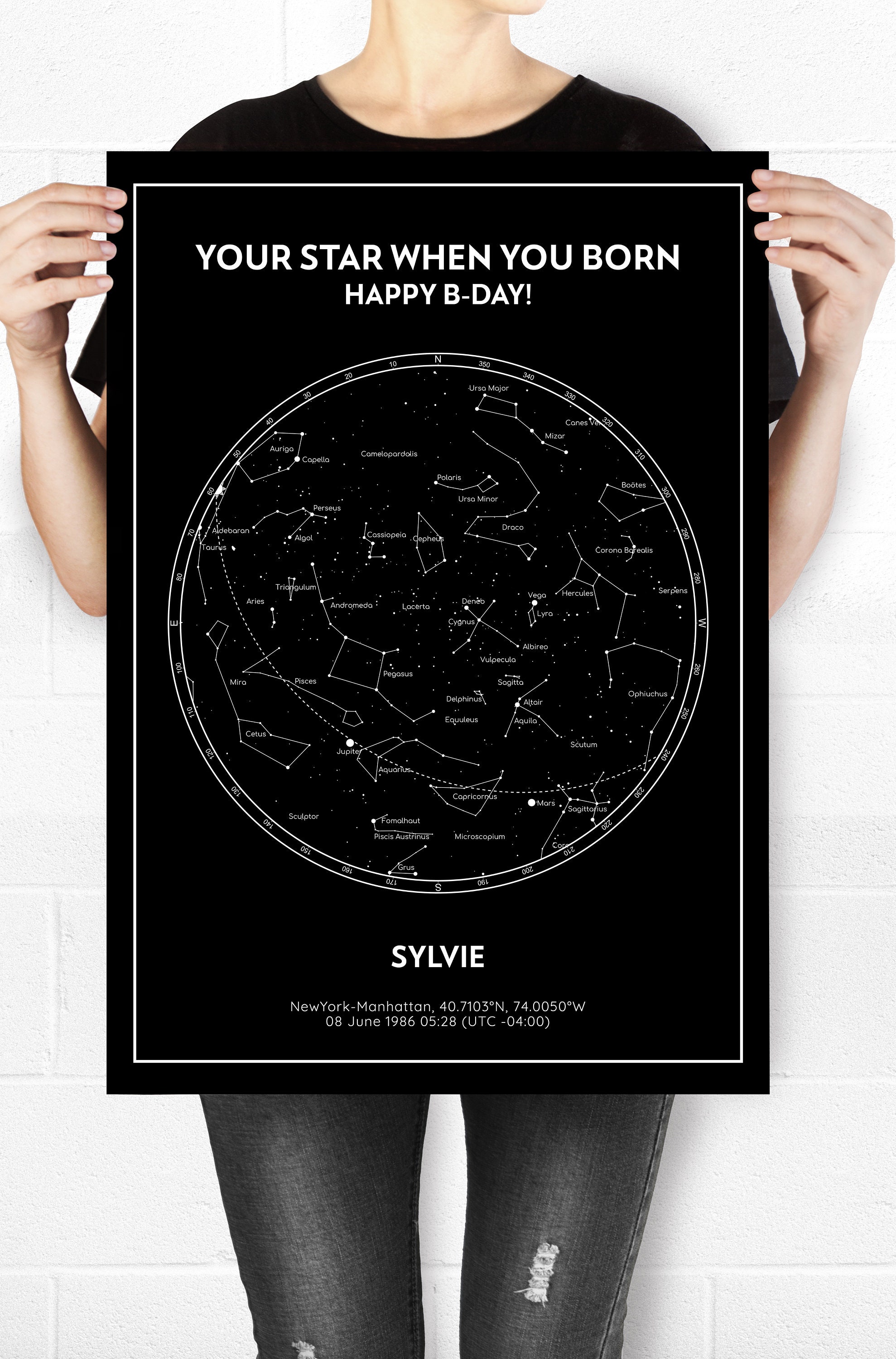 Custom Star Map Poster Sky Map Artwork Personalised Star | Etsy