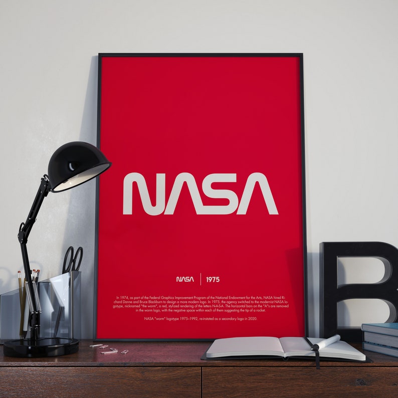 NASA Logo Poster. Printable NASA WORM Logo Poster. Printable - Etsy