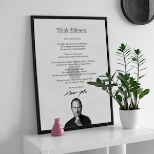 Steve Jobs Think Different Quote Apple Poster (digital Prints) - Etsy