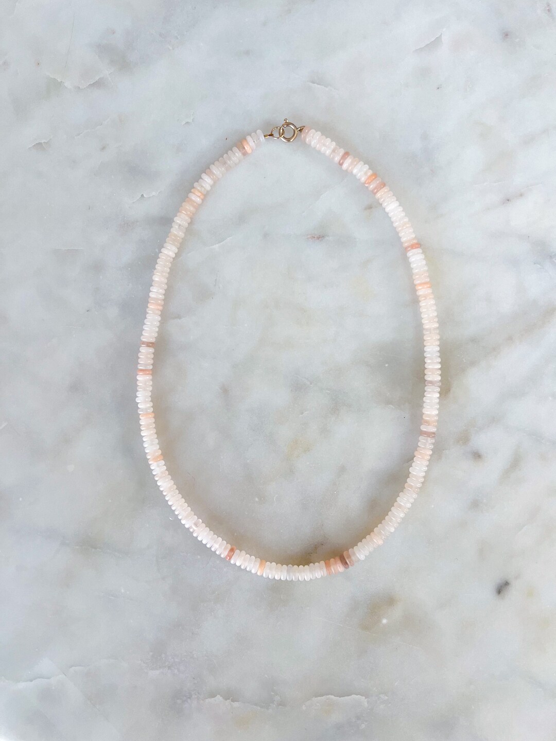 Mini Light Pink Gemstone Necklace - Etsy