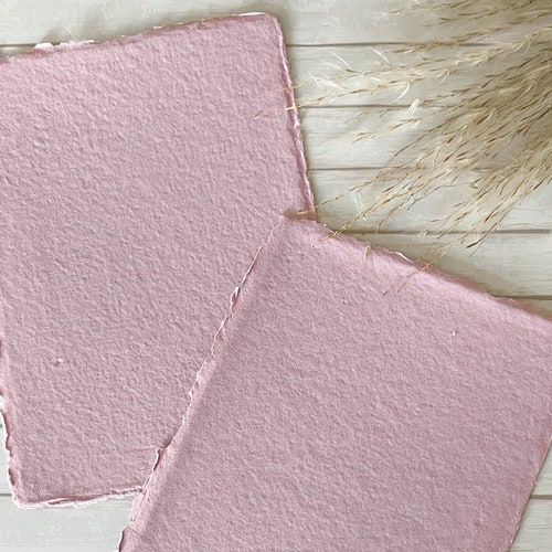 Handmade Paper in Vintage Pink. PACK OF 5 SHEETS. Recycled - Etsy UK