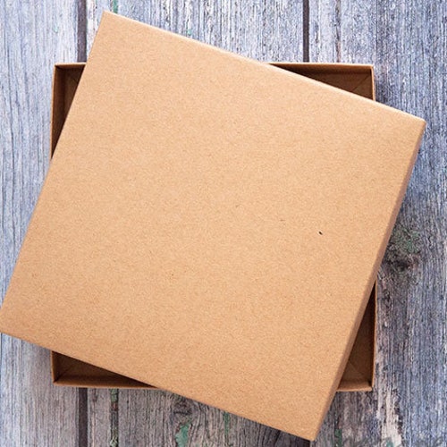 Square Card Box in Kraft Invitation Box in Kraft Finish - Etsy