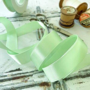 Seafoam Green Satin Ribbon Pale Green Ribbon in Various Widths 6mm ...