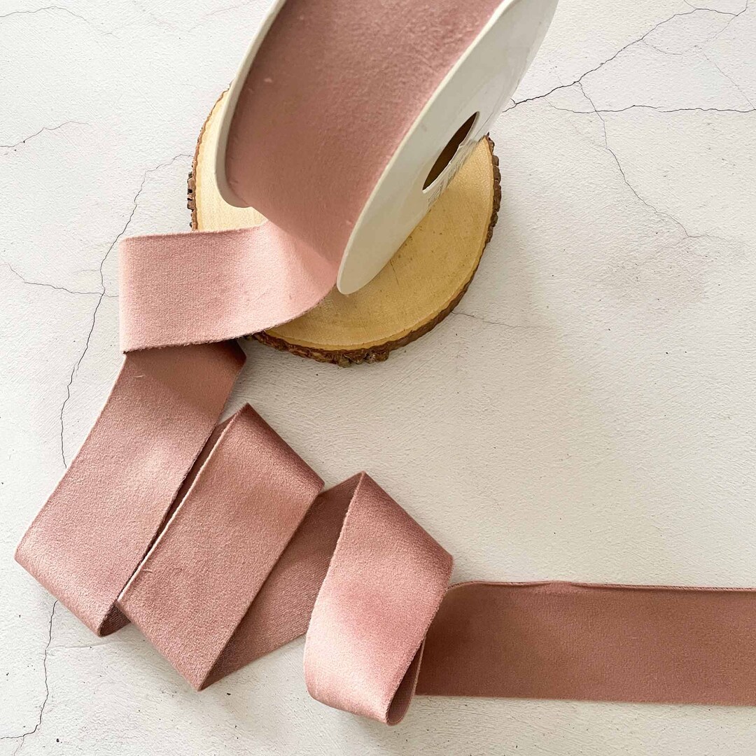 Deluxe Dusky Pink Velvet Ribbon Soft Velvet Ribbon by Vivant 25mm or ...