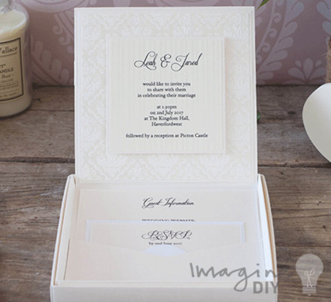 Pearlised Ivory Card Booklet Pocket Fold Invitation PACK OF | Etsy UK