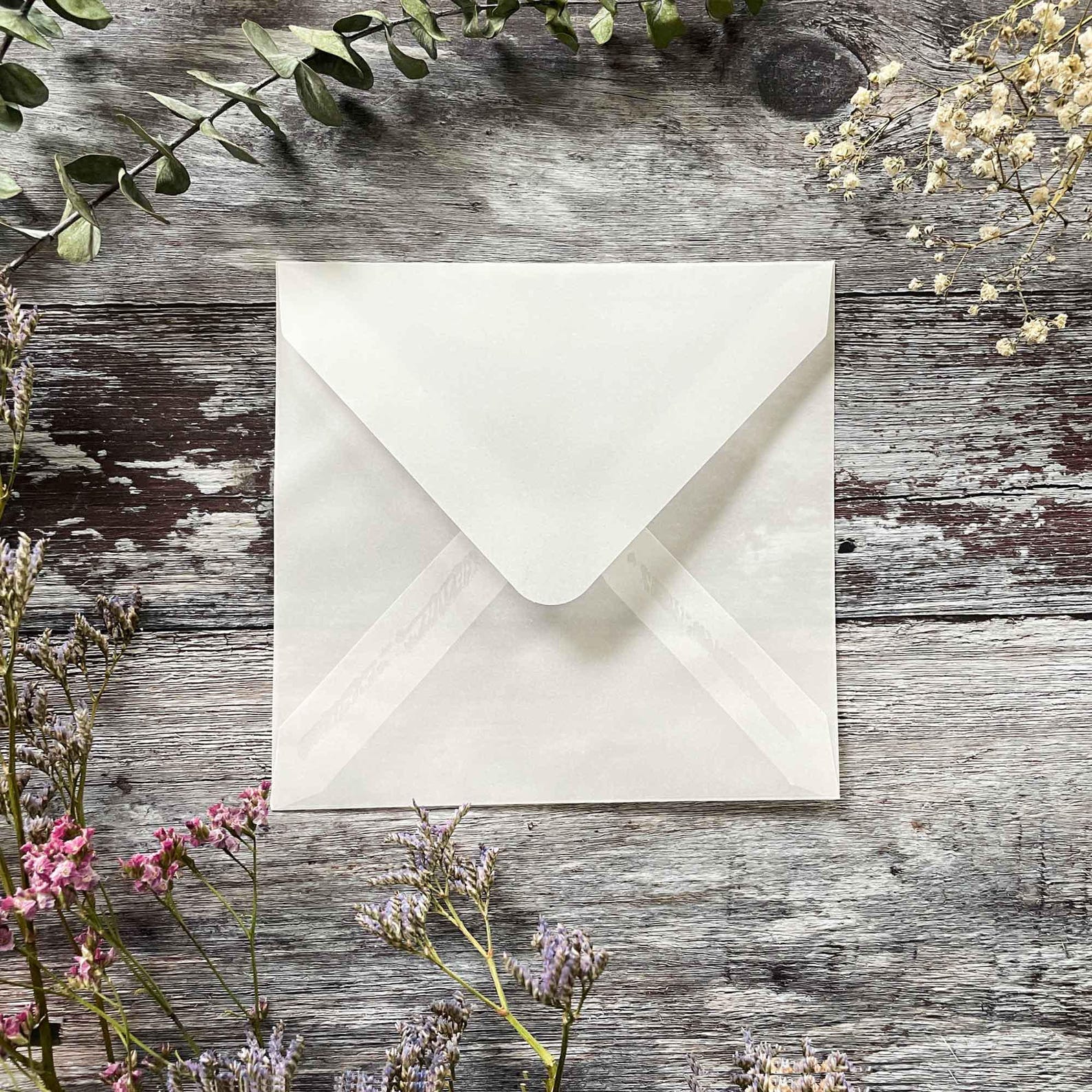 Vellum Invitation Envelope - 16cm | Square Envelope in Clear Vellum - Etsy