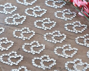 Self Adhesive Crystal Hearts Sheet of 24 Small Crystal Heart Stickers ...