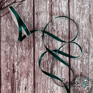 Spruce Green Satin Ribbon | 10 Meter Roll of Forest Green Ribbon in ...