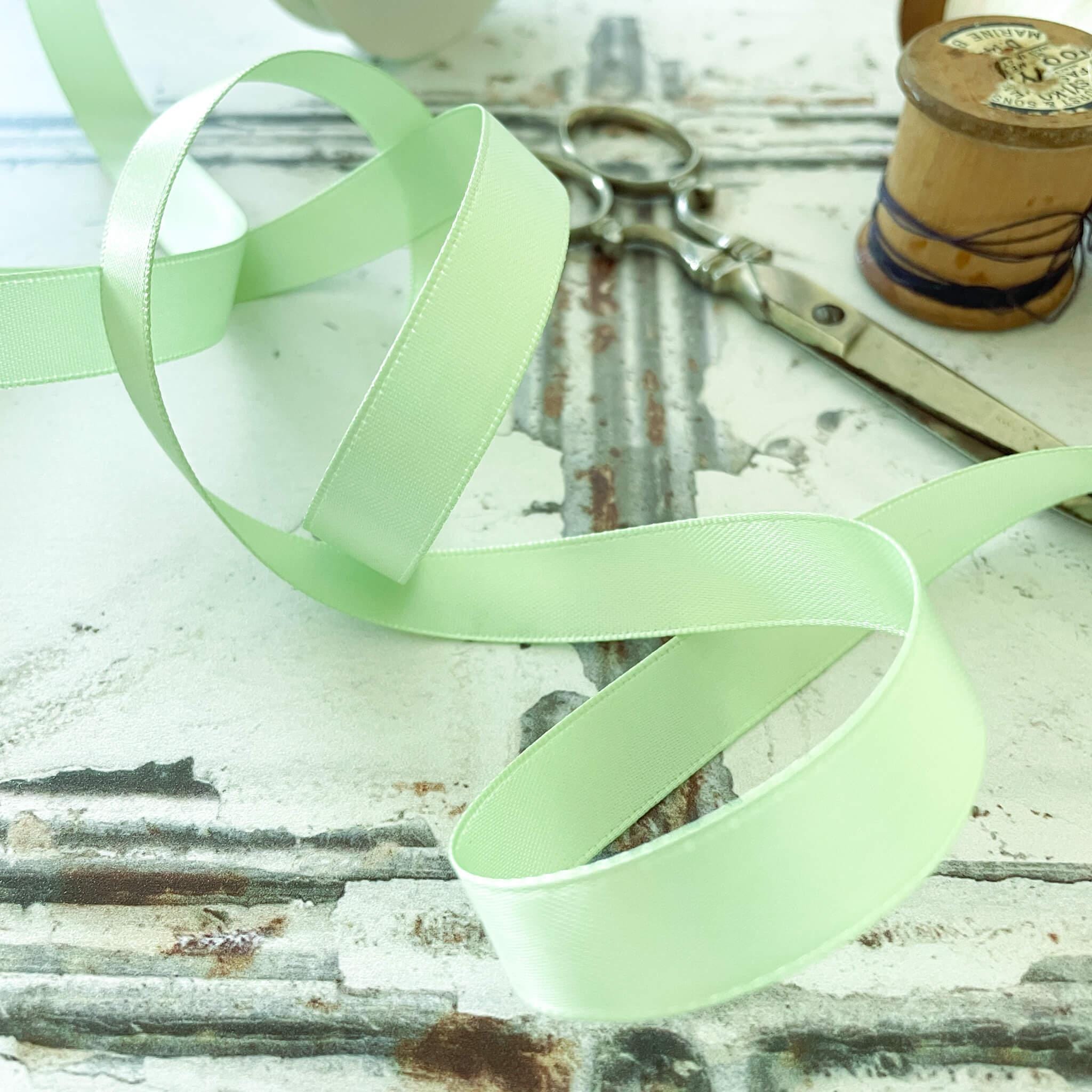 Seafoam Green Satin Ribbon | Pale Green Ribbon in Various Widths | 6mm ...