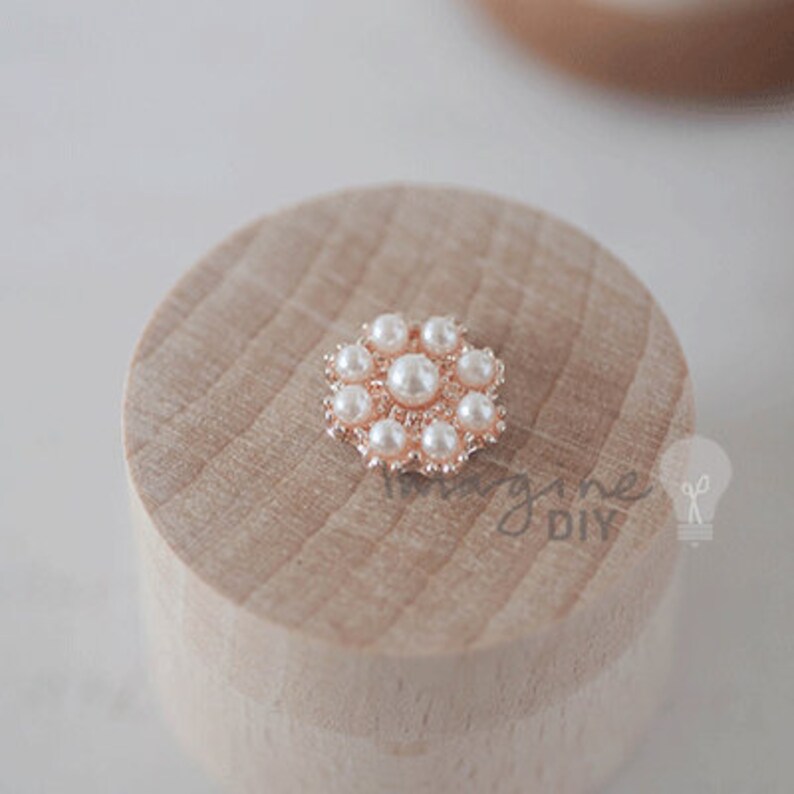 Emma Rose Gold PACK OF 5 Small Pearl Embellishment in Rose - Etsy UK