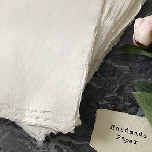 A4 Handmade Paper in White | PACK OF 5 SHEETS | A4 Recycled Cotton Rag ...