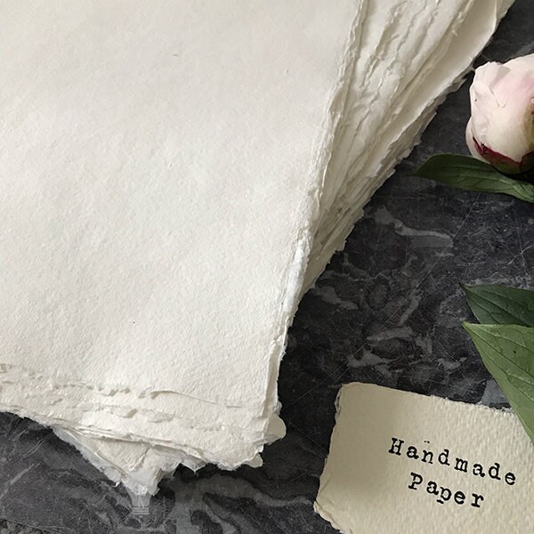 A4 Handmade Paper in White PACK OF 5 SHEETS A4 Recycled - Etsy