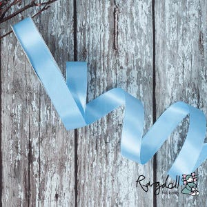 Bluebird Satin Ribbon | Sky Blue Satin Ribbon Available in Various ...