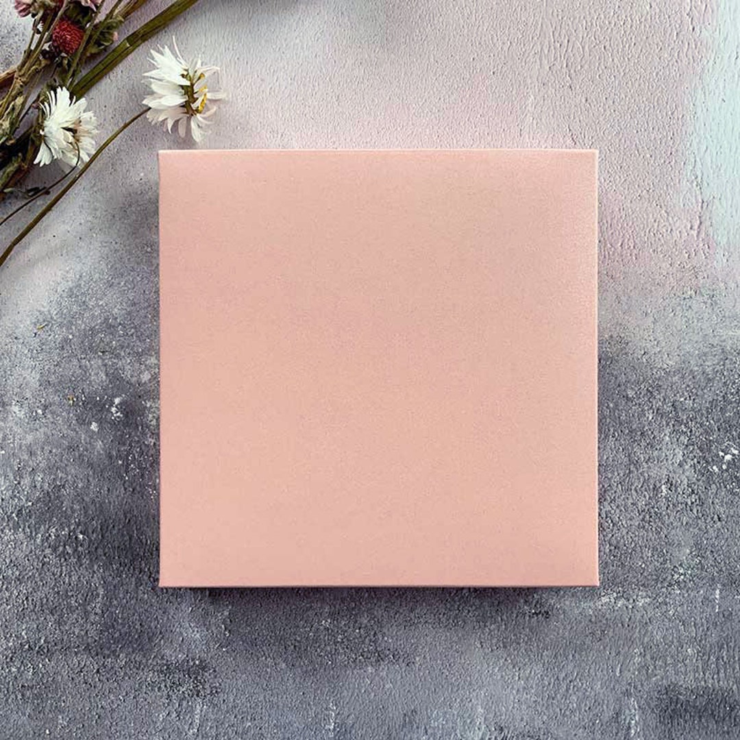 Square Card Box in Blush | Greetings Card Box | Invitation Box ...