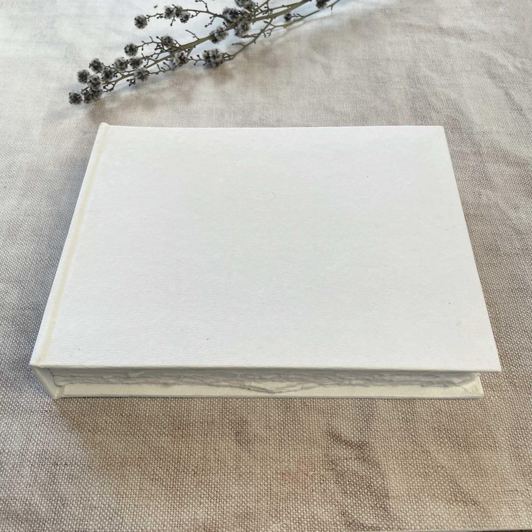 Large White Handmade Paper Guest Book Made From 100% Recycled Cotton ...