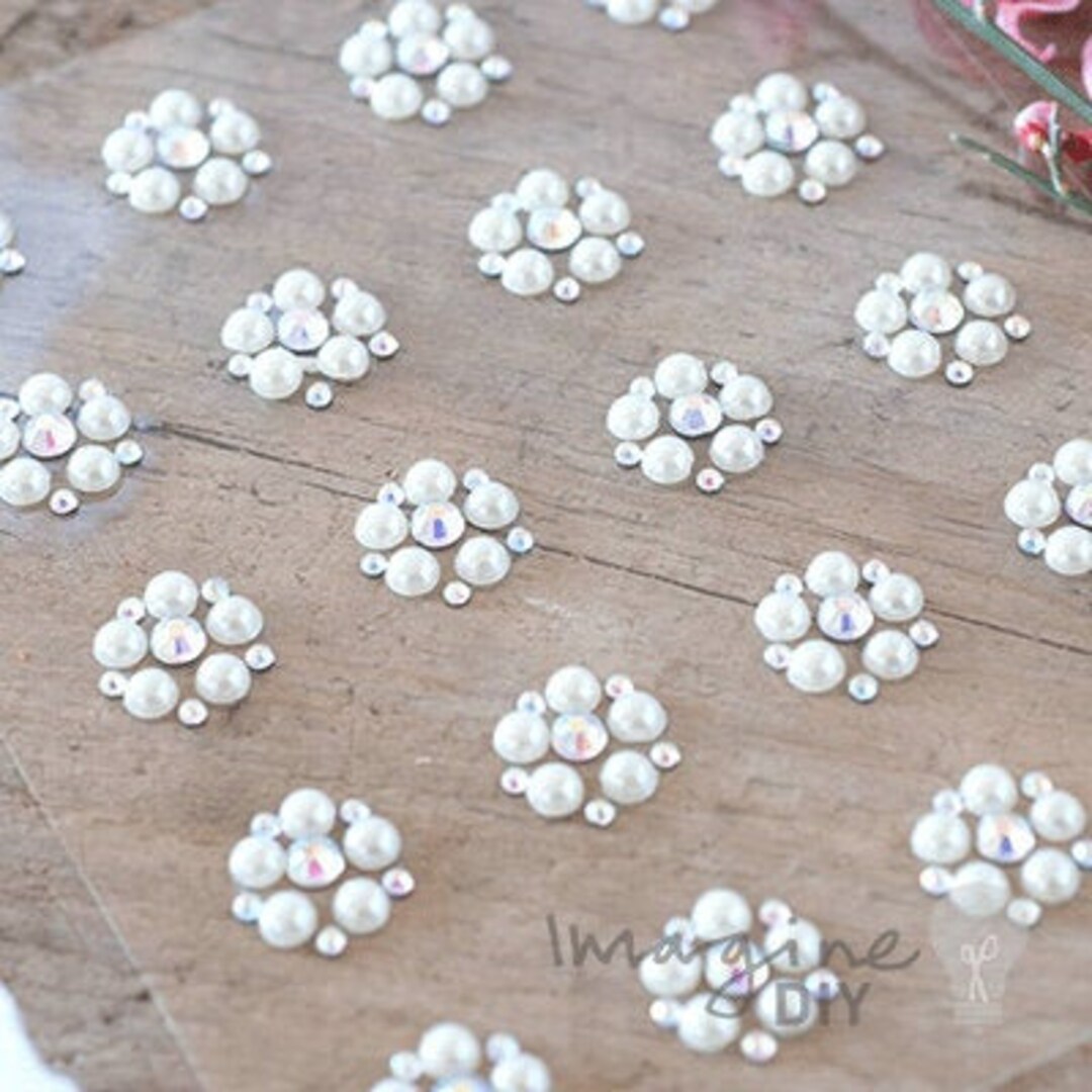 Aurora Pearl and Crystal Stickers - Sheet of 20 | Decorative Stick on ...