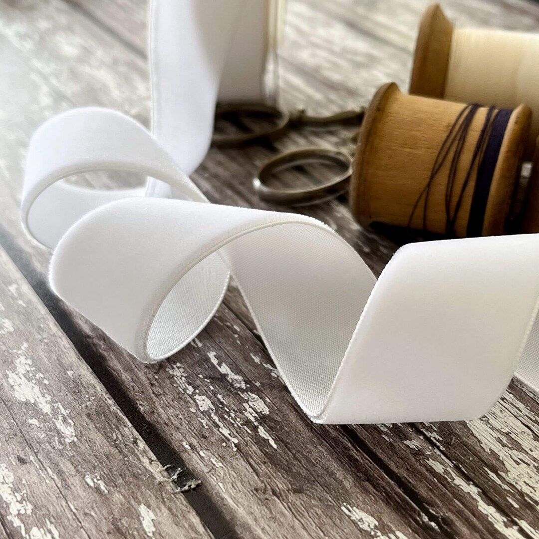 White Velvet Ribbon on a 3 Meter Roll 3mm, 6mm, 9mm, 16mm, 25mm, 38mm ...