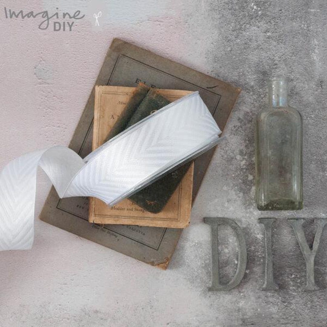 White Woven Hidden Arrow Ribbon | Decorative White Ribbon With Self ...
