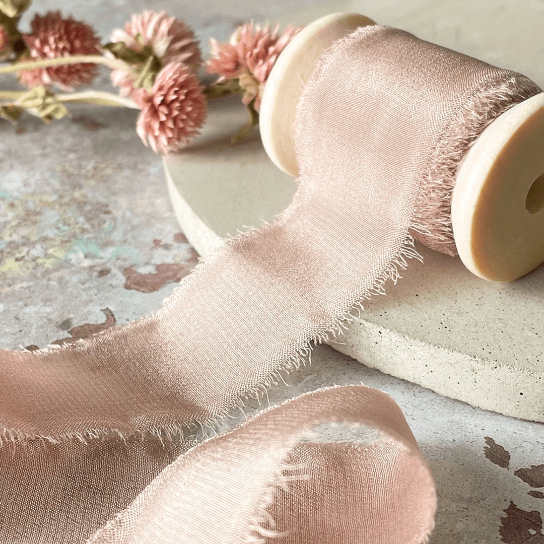 Silk Ribbon in Nude Blush 5 Meter Roll of Blush Pink Habotai Silk With ...