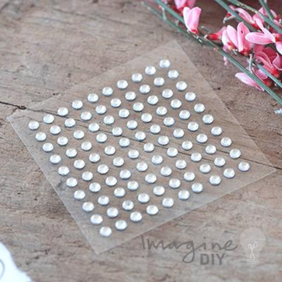 3mm Self Adhesive Crystal Stickers (sheet of 100) | Small Stick on ...