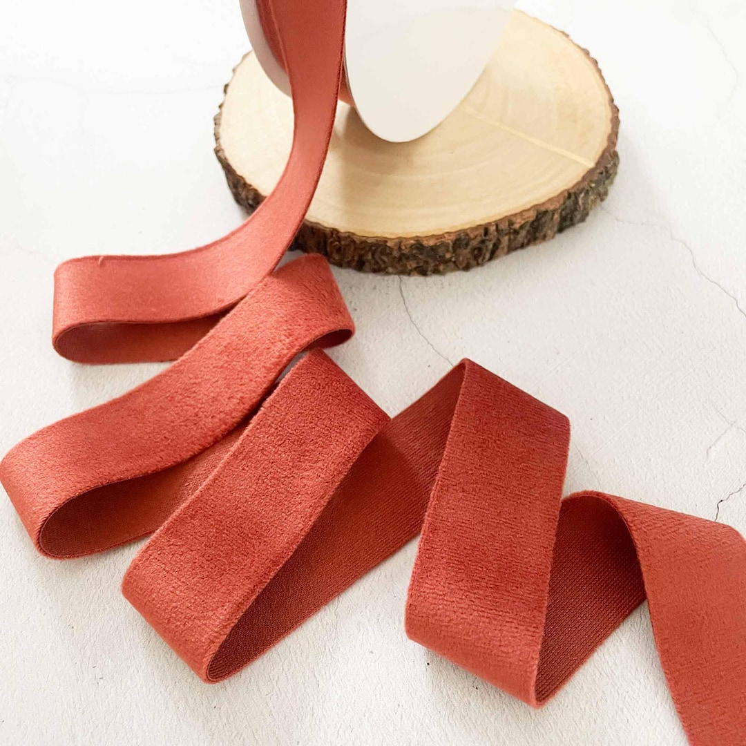 Deluxe Rust Velvet Ribbon | Burnt Orange Colour Soft Velvet Ribbon ...