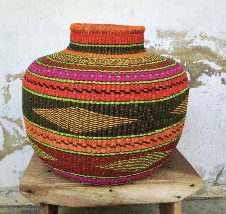 Bolga Basket Flower Pot Basket Pot Basket African Basket | Etsy