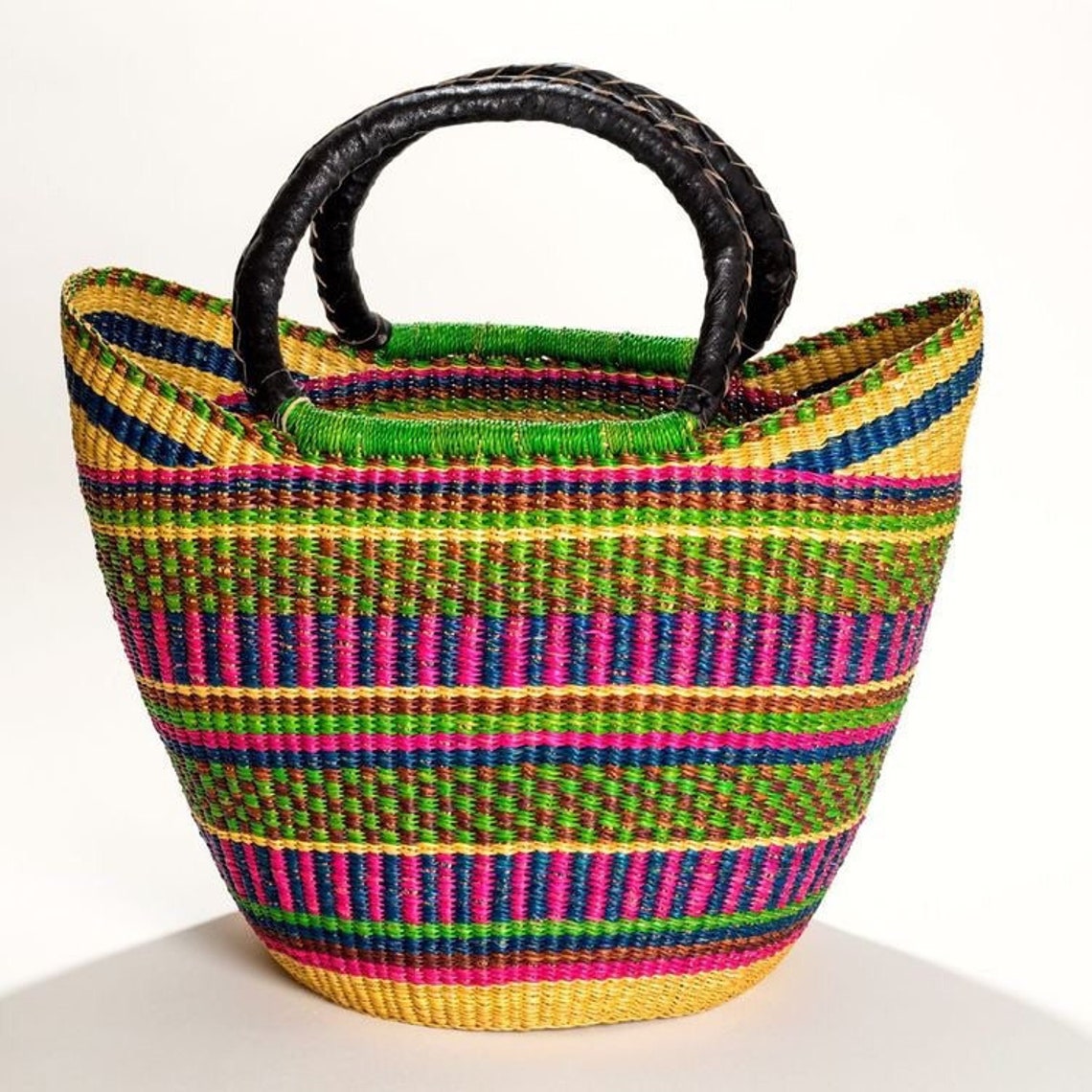 Woven Basket Woven Bolga Basket Farmers Shopping Basket - Etsy