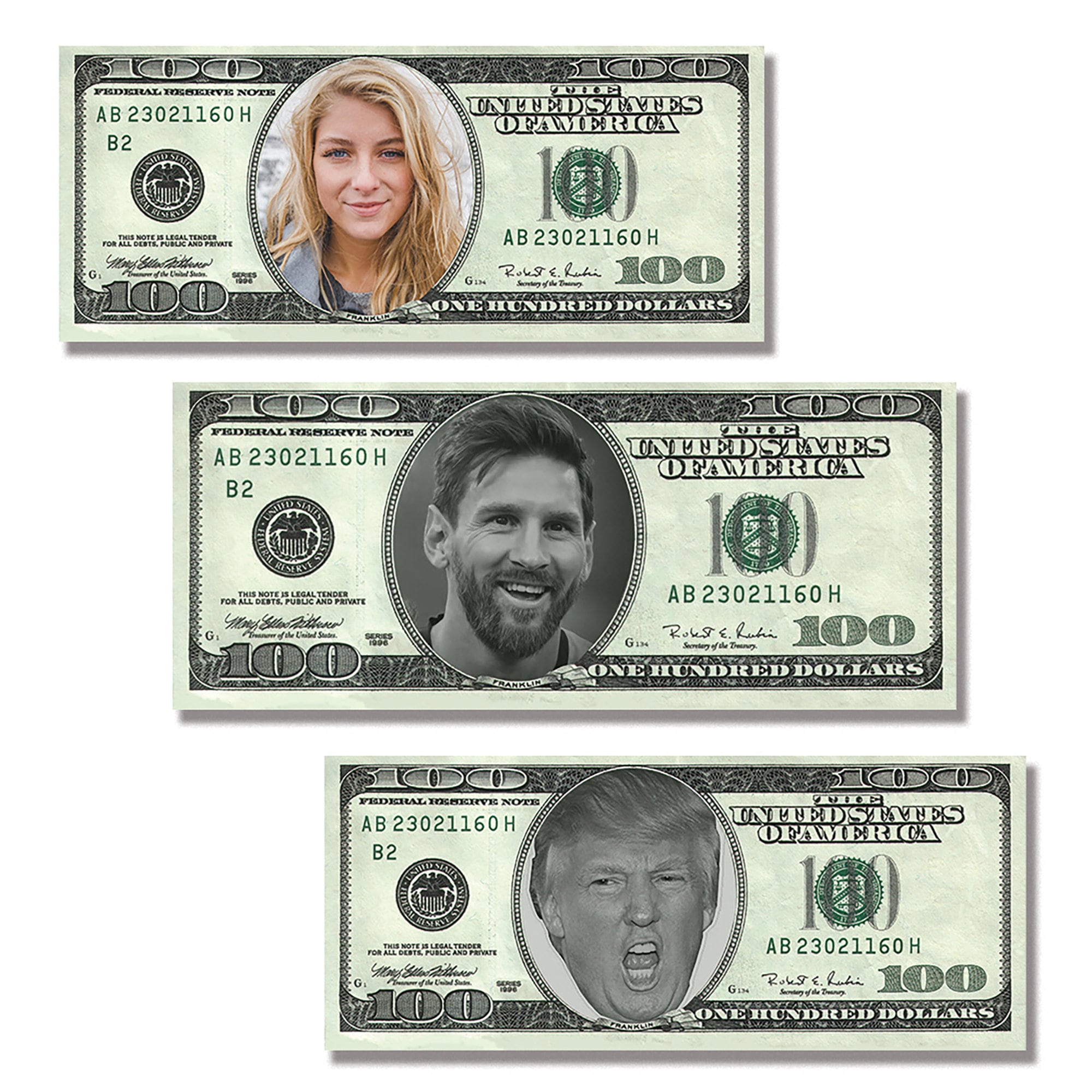 Custom Photo on Dollars With Canvas Painting, USA Dollars Gift , Custom ...