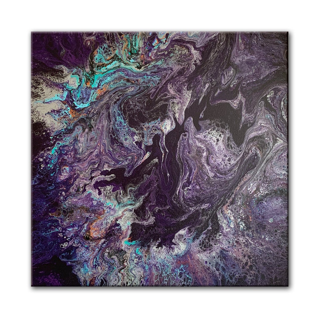 Original Abstract Painting "amaranthine" - 14x14 Acrylic on Canvas ...