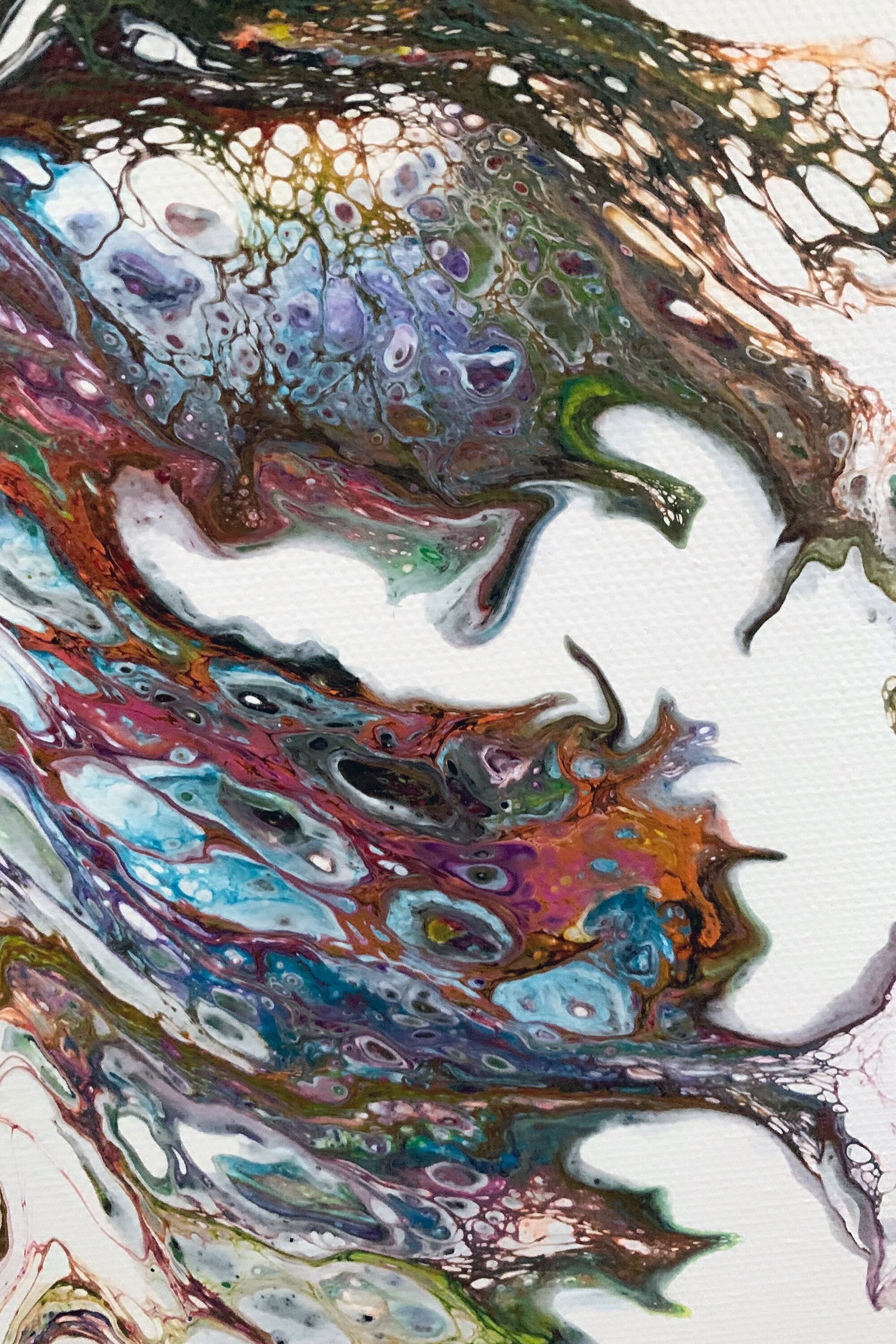 Original Abstract Painting map of the Soul 2 12x36 Acrylic on Canvas ...