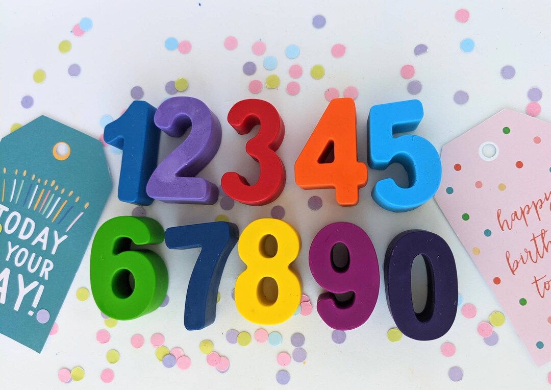 0-9 Fun Number Crayons - Etsy