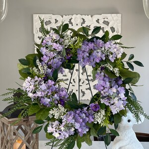 Spring Lilac Wreath for Front Door, Purple Spring Wreath, Cottage Style ...