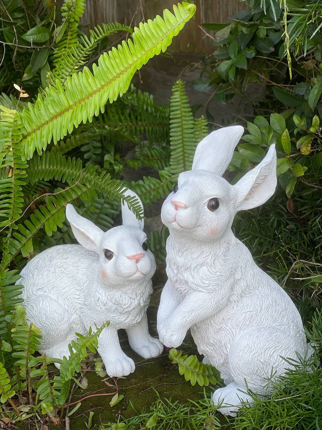 11 Tall White Bunny, or 7 Tall Sitting Bunny, Resin Rabbit Statue ...