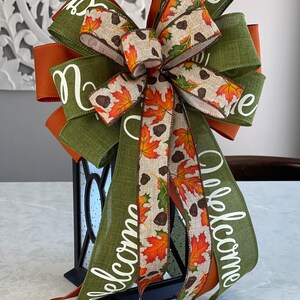 Fall Bows, Thanksgiving Bows, Acorn Maple Leaf Bow, Welcome Bow, Fall ...