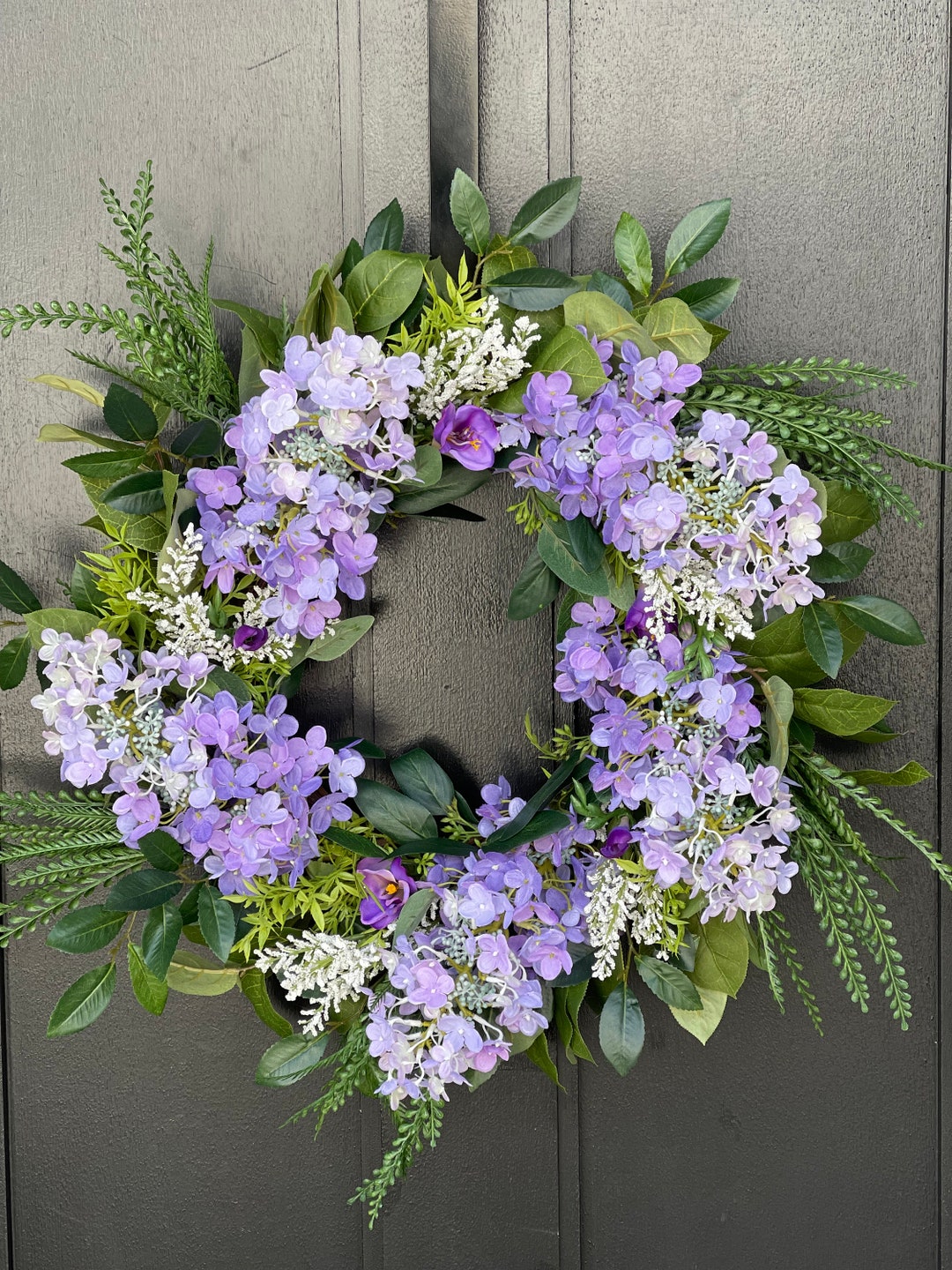Spring Lilac Wreath for Front Door, Purple Spring Wreath, Cottage Style ...