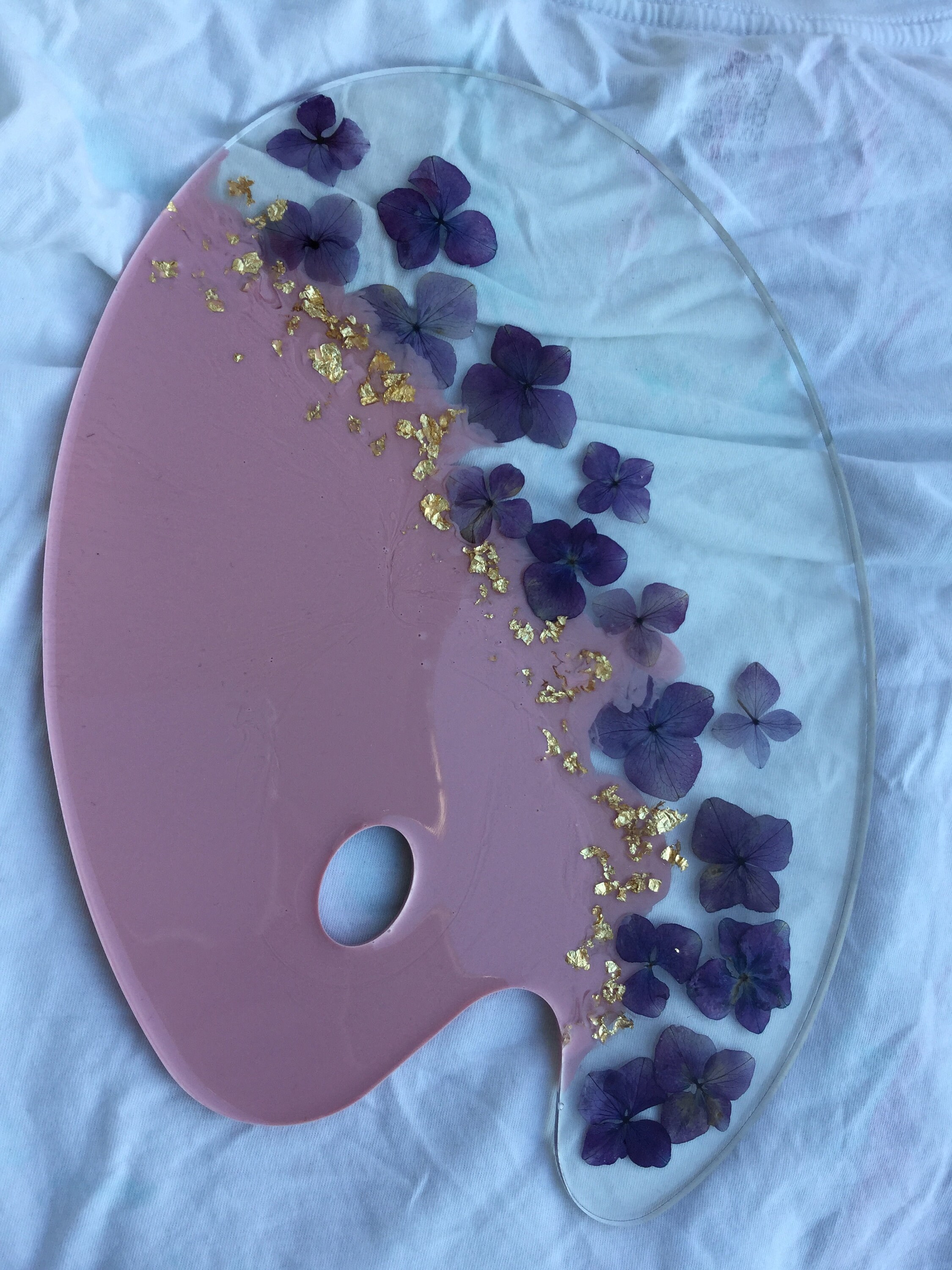 Custom made Resin Artist Painting palette with flowers | Etsy